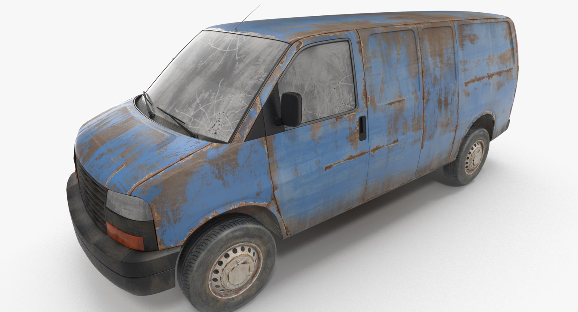 3D Rusty Van Model - TurboSquid 1386110