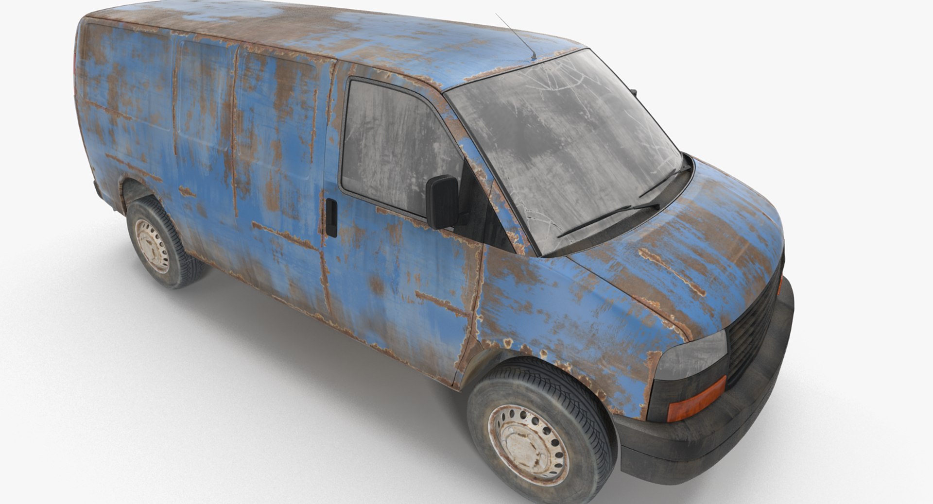 3D Rusty Van Model - TurboSquid 1386110
