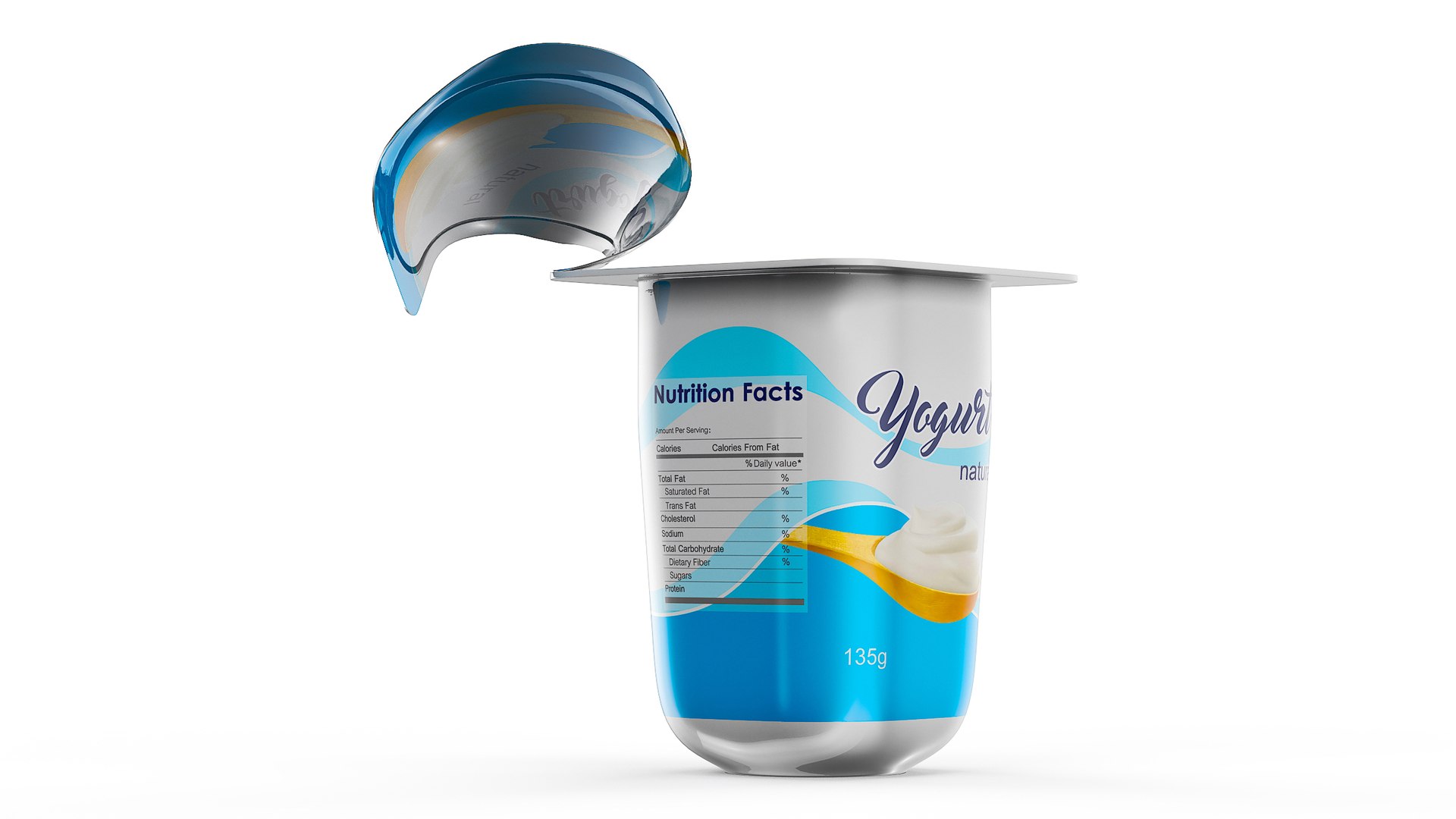 3D Model Open Yogurt Cup Mockup - TurboSquid 2000830