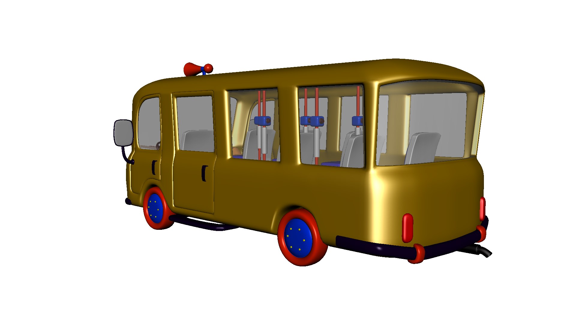 3d Cartoon Bus Model
