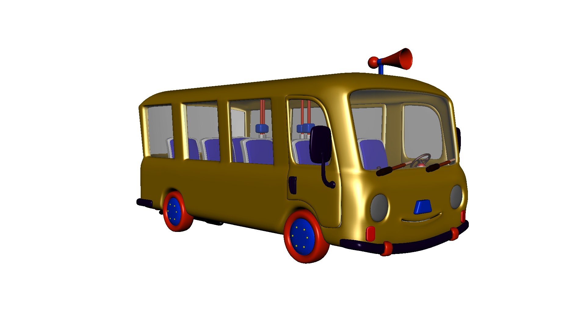 3d Cartoon Bus Model