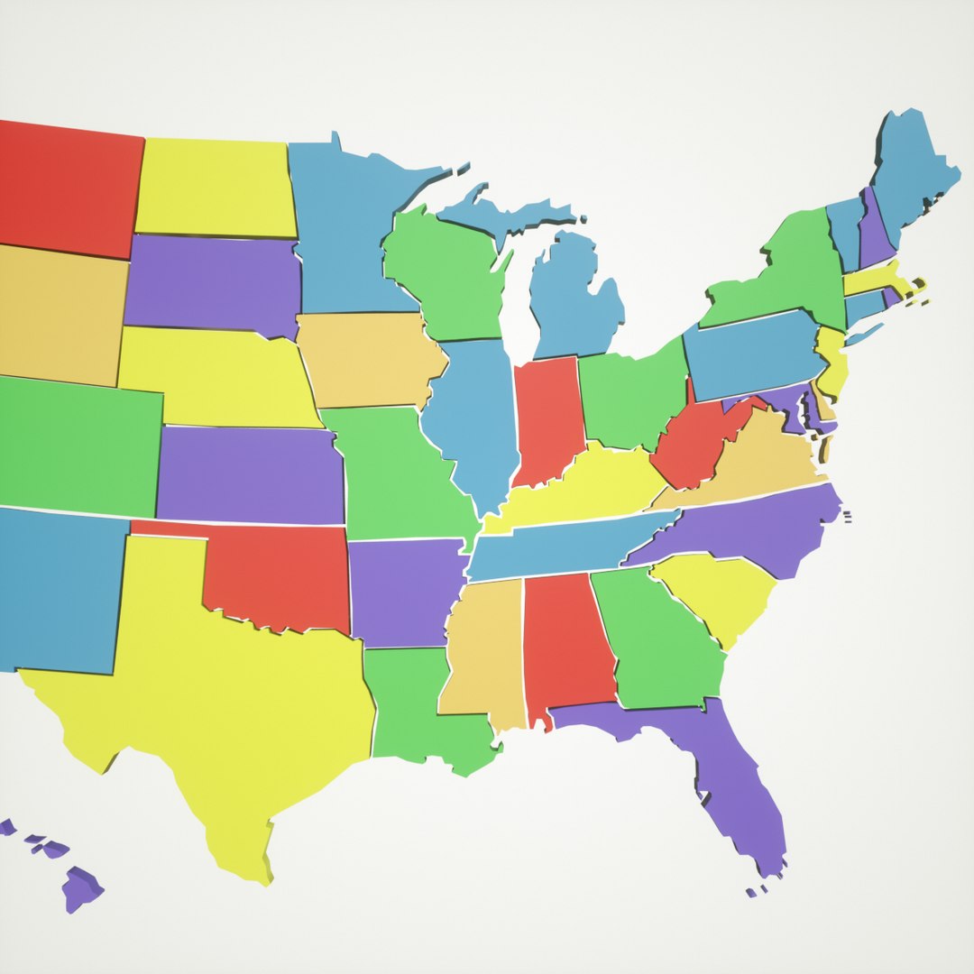 3D Model Maps United States America - TurboSquid 1414734