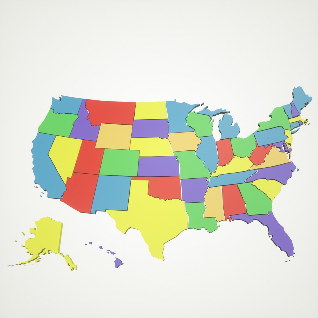 3D Model Maps United States America - TurboSquid 1414734