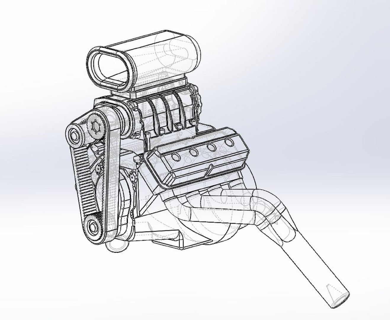 Diecast engine V8 for gasser Scale 1 to 25 model - TurboSquid 1968484