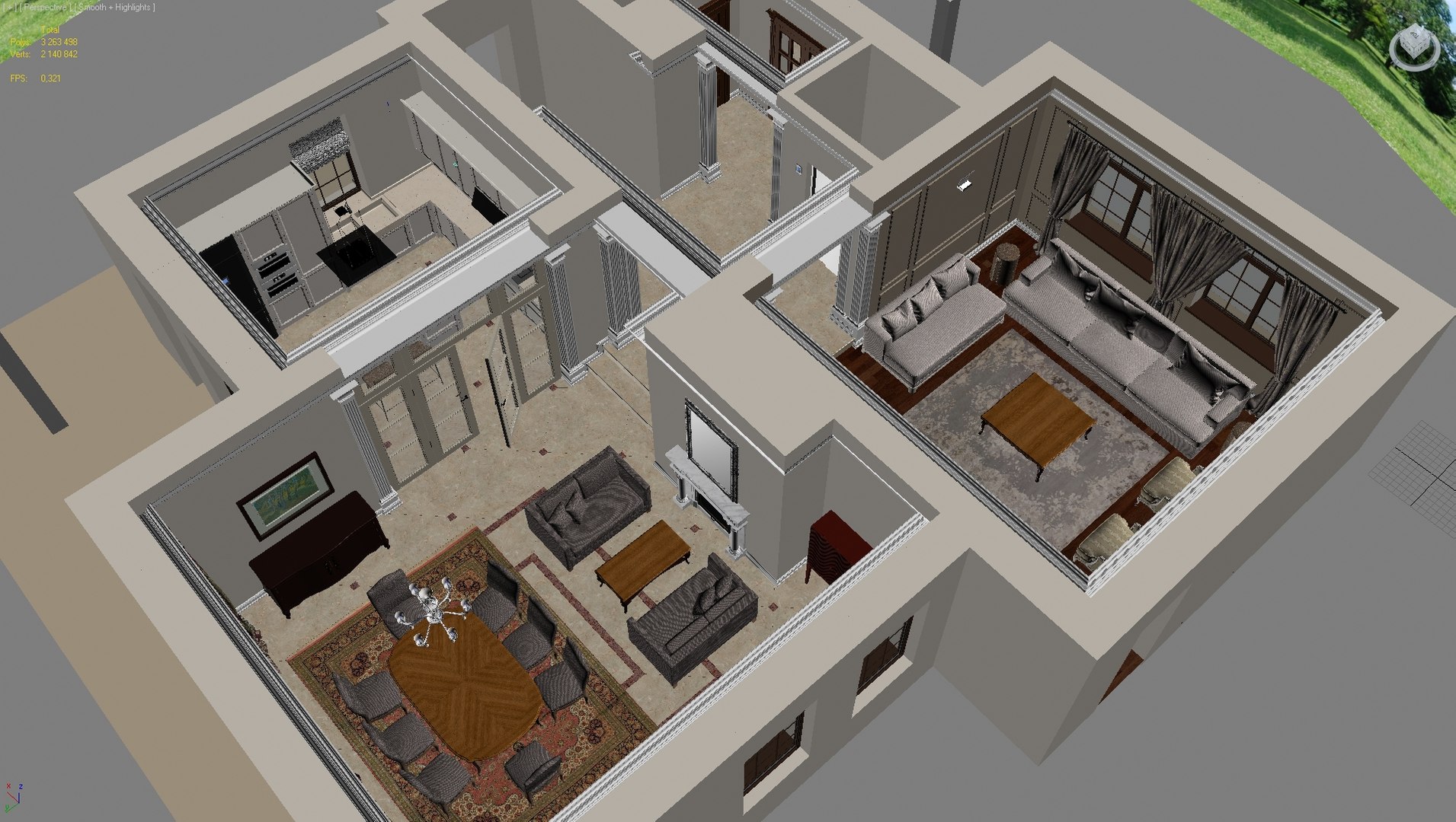 house interior 3d max
