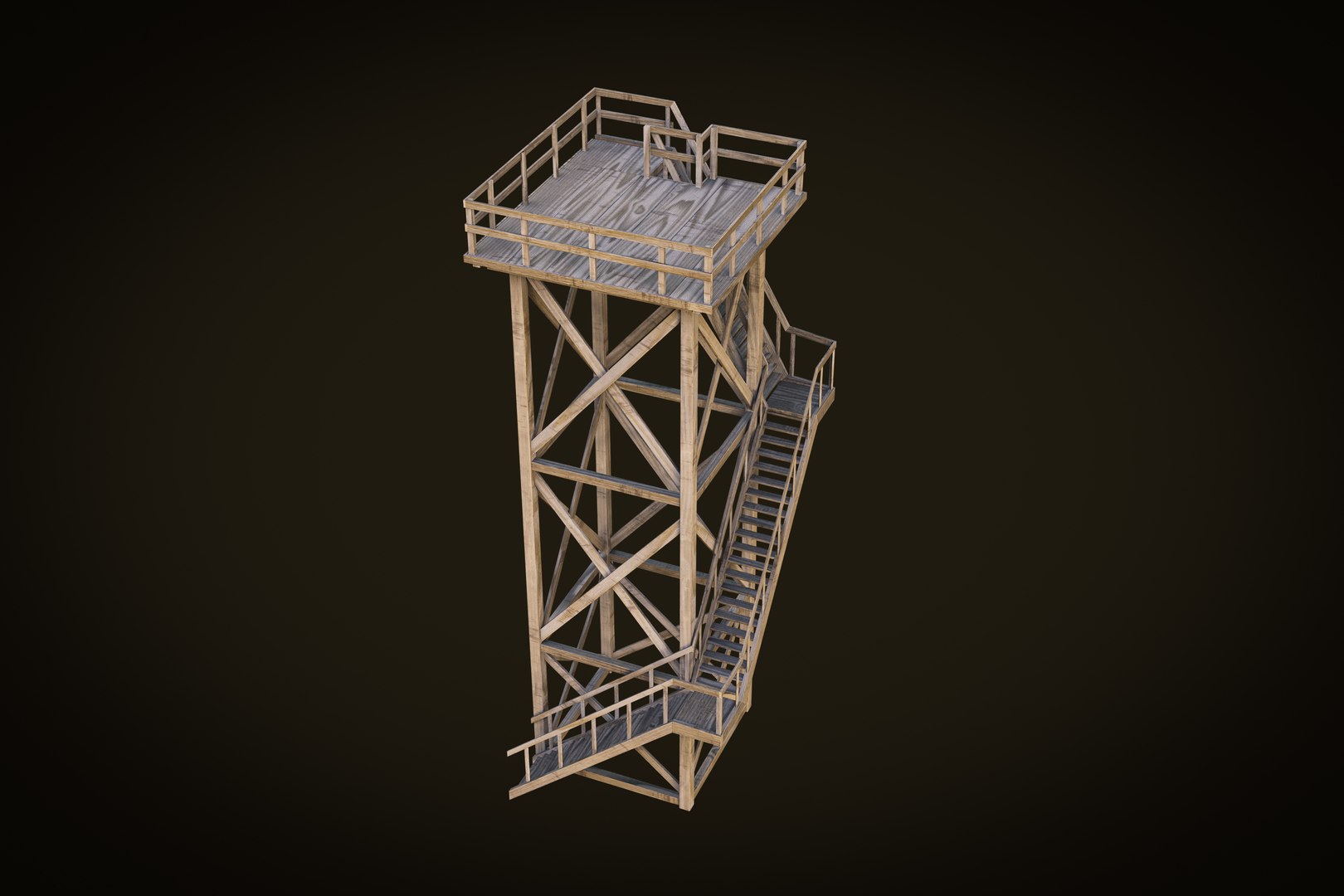 Lookout Tower PBR Low-poly 3D Model Model - TurboSquid 2275565