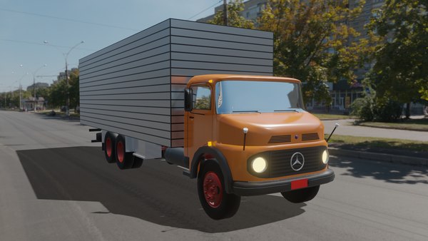 3D MB 1113 6x2 box truck low poly model - TurboSquid 1724862