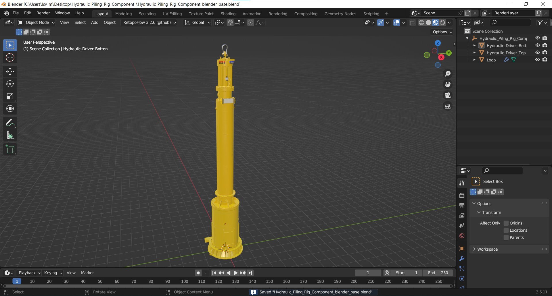 3D Hydraulic Piling Rig Component - TurboSquid 2341334