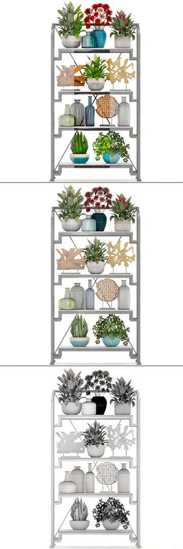 3D Rack Decor Figurines Plants - TurboSquid 1278426