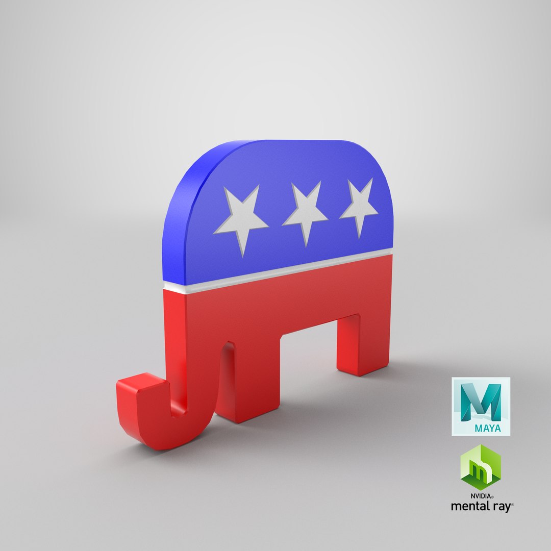 3D logo republican party model - TurboSquid 1466017