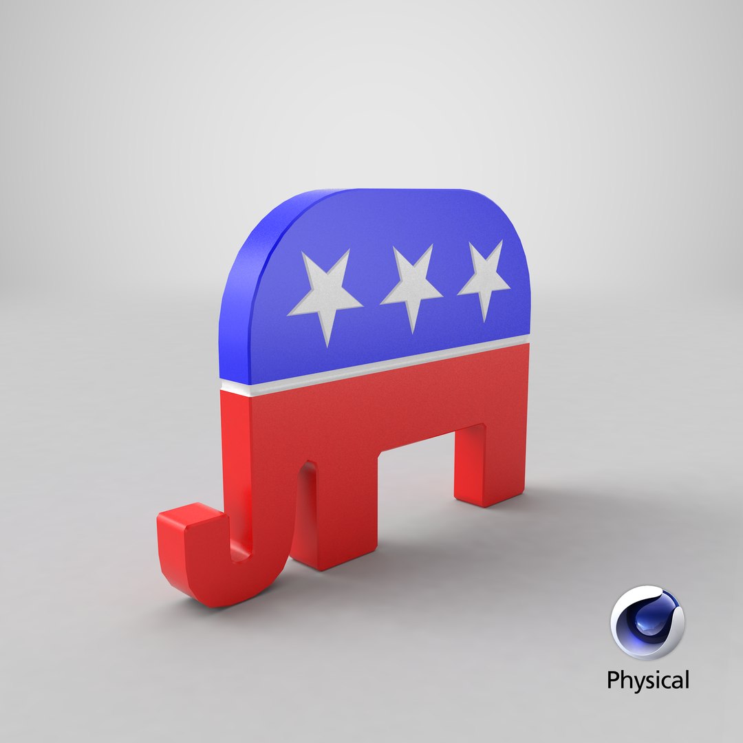 3D logo republican party model - TurboSquid 1466017