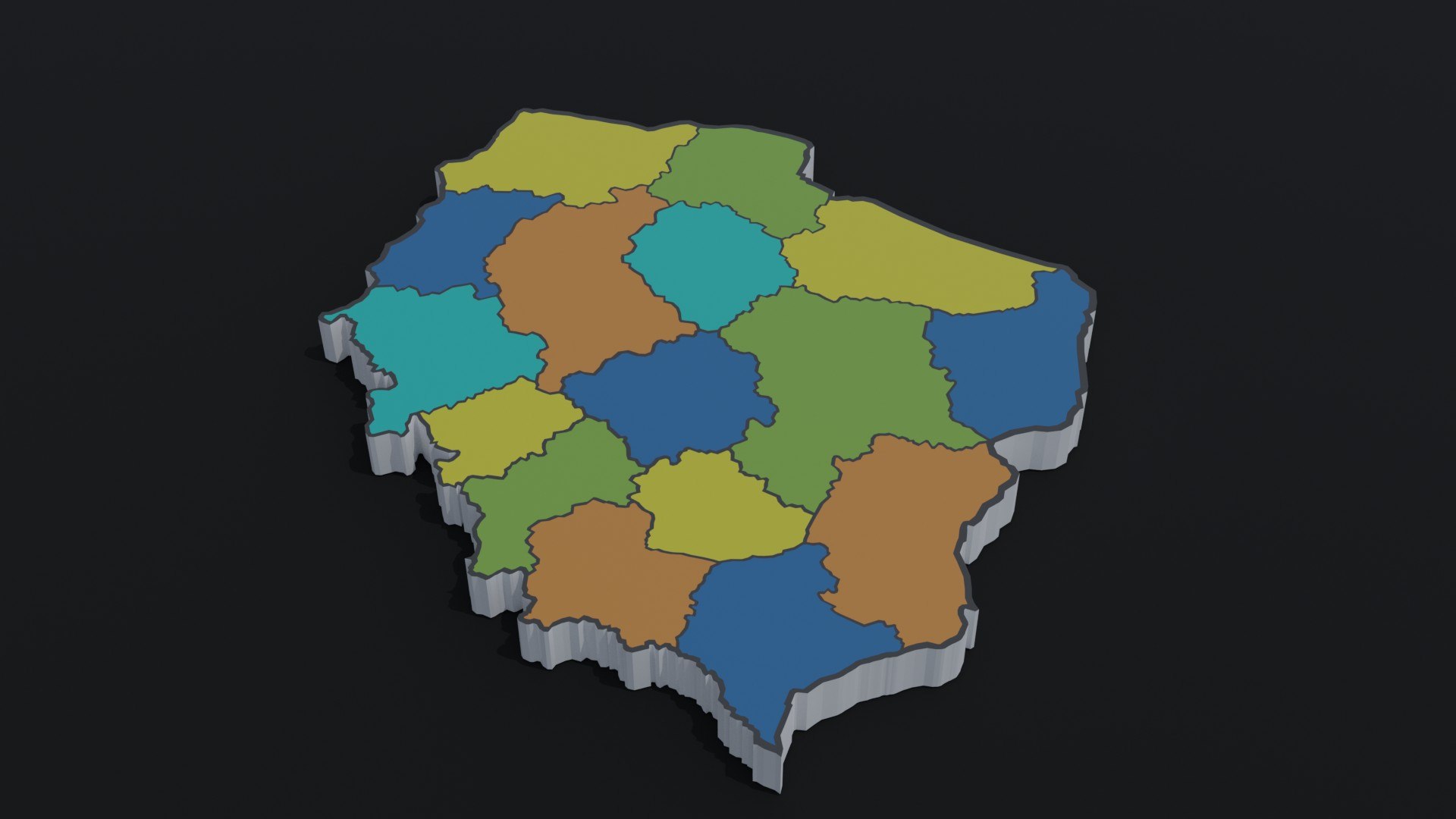 3D Political Map Of Poland Model - TurboSquid 1723804