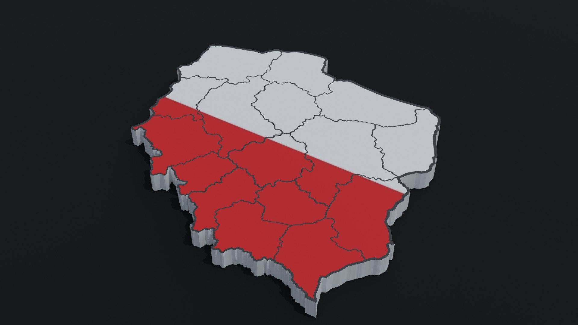 3D Political Map Of Poland Model - TurboSquid 1723804