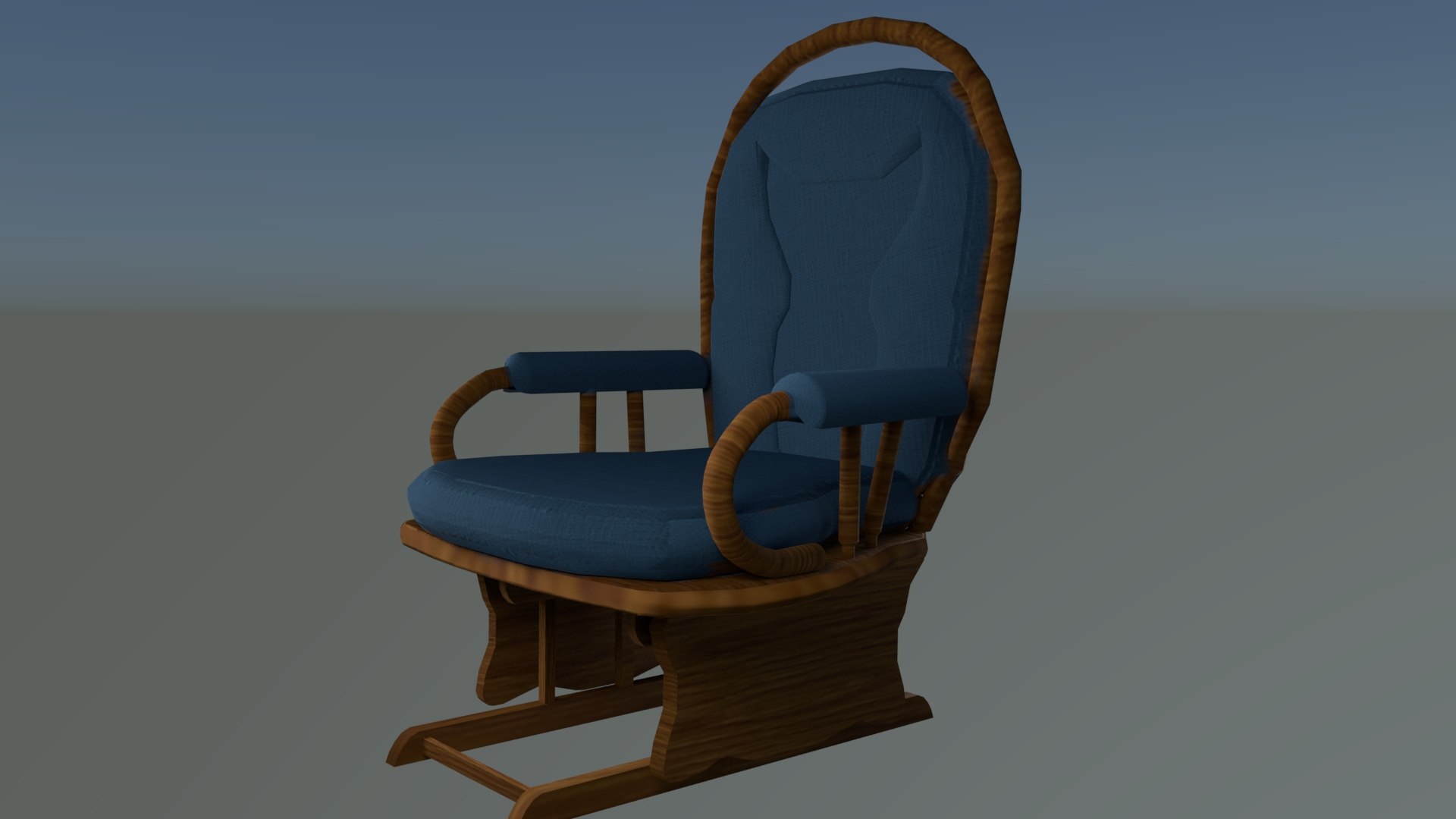 Blue Rocking Chair 3D - TurboSquid 1740433