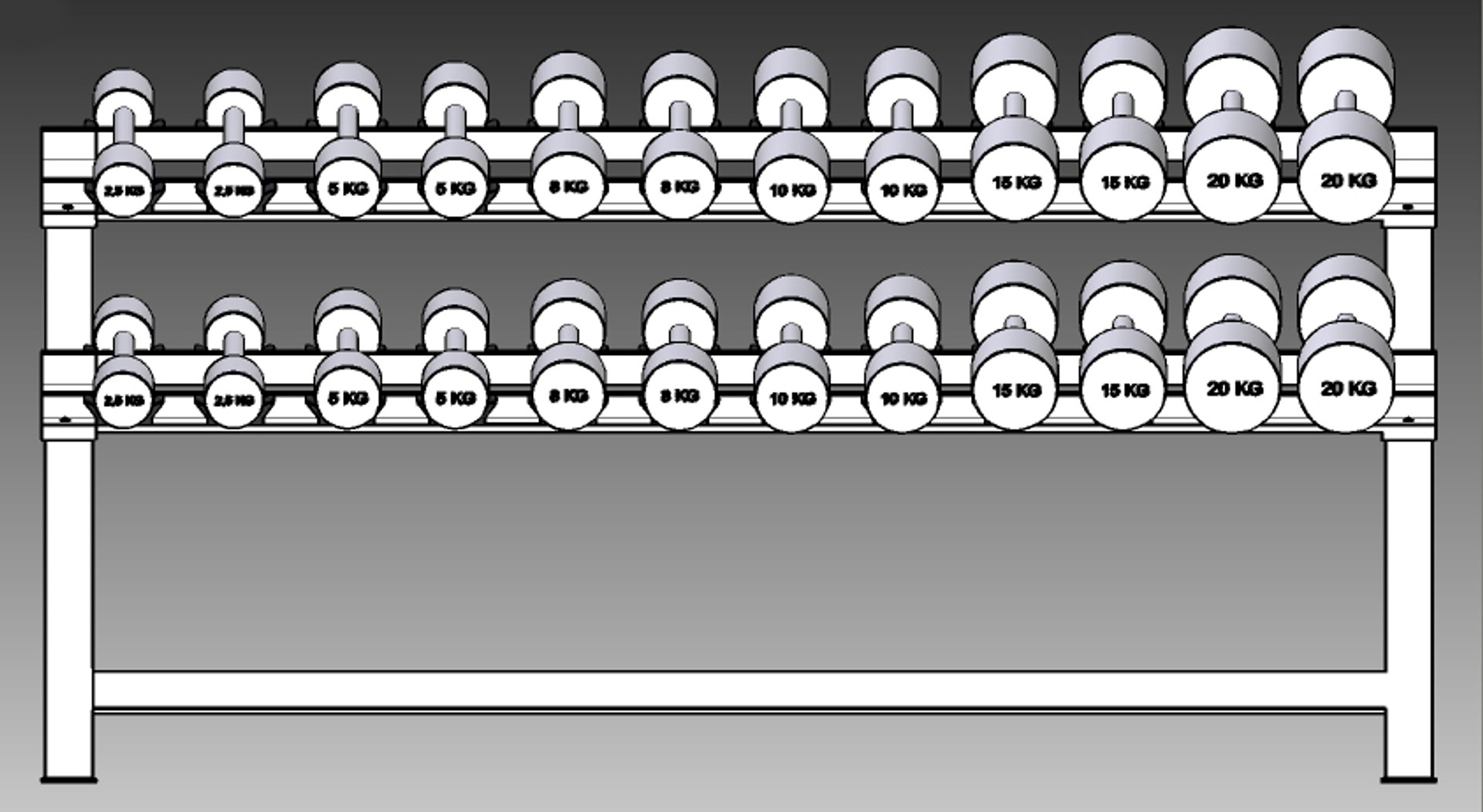 3d Model Dumbell Rack