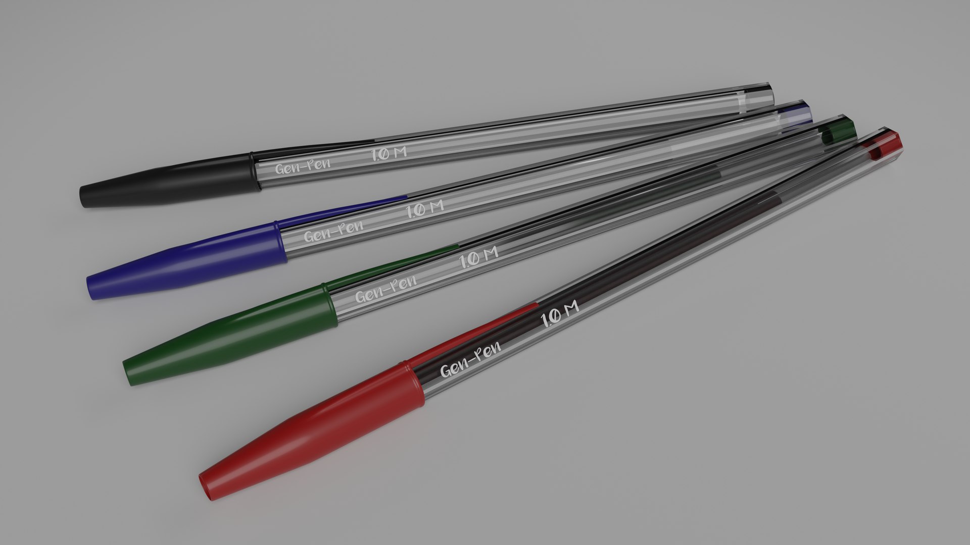 3D Ball Point Pens - 4 Colours - TurboSquid 1999575