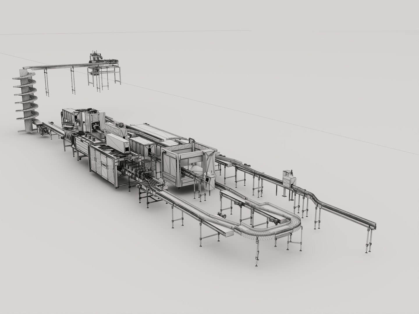 Automated Conveyor Belt Production Line Assembly Model - TurboSquid 2517086