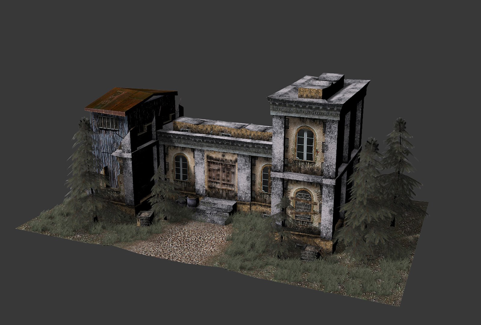 Post Apocalyptic building 3D - TurboSquid 1878879