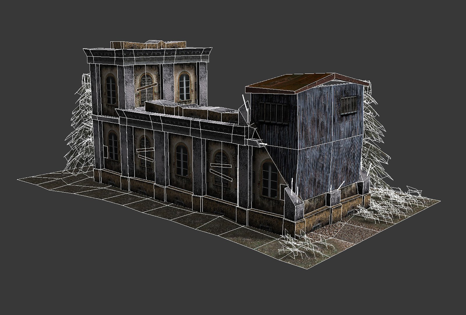 Post Apocalyptic building 3D - TurboSquid 1878879