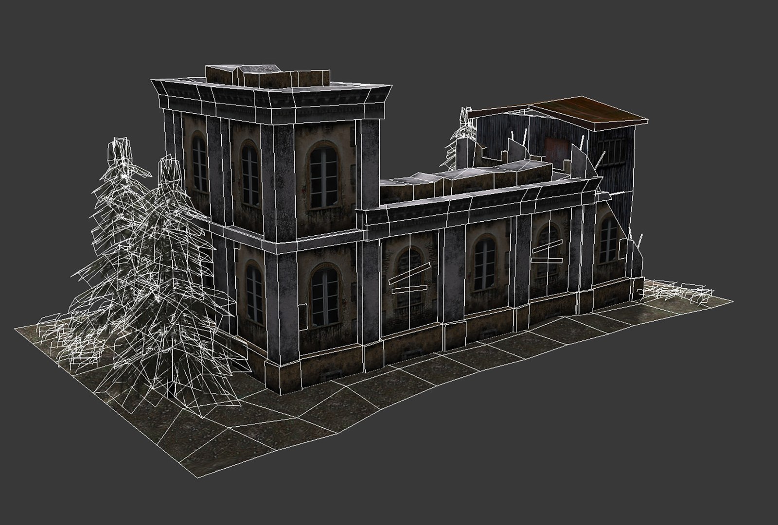 Post Apocalyptic building 3D - TurboSquid 1878879