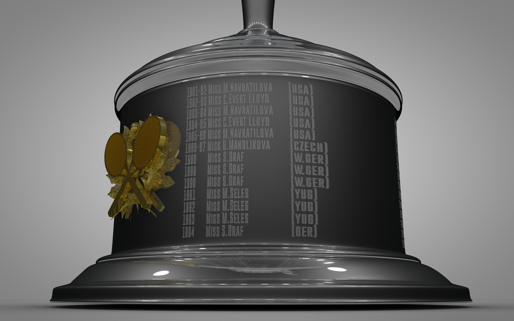 modèle 3D de Trophée simple femmes et hommes de l'Open d'Australie 2021 ...