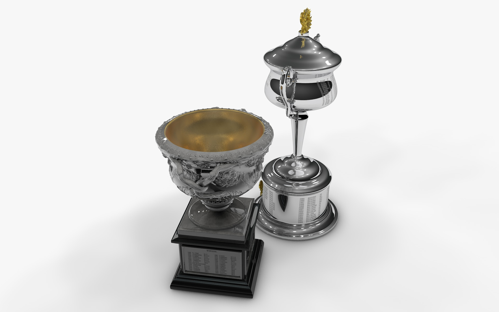 modèle 3D de Trophée simple femmes et hommes de l'Open d'Australie 2021 ...