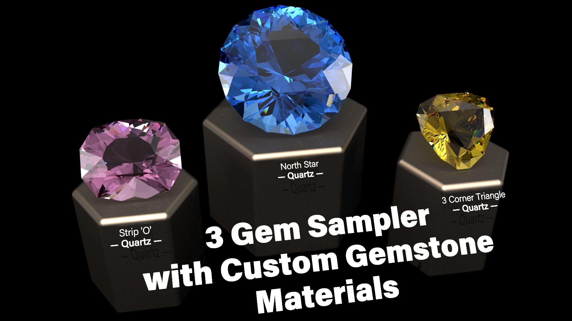 Free 3D 3-gem Sampler Pack - TurboSquid 1397648