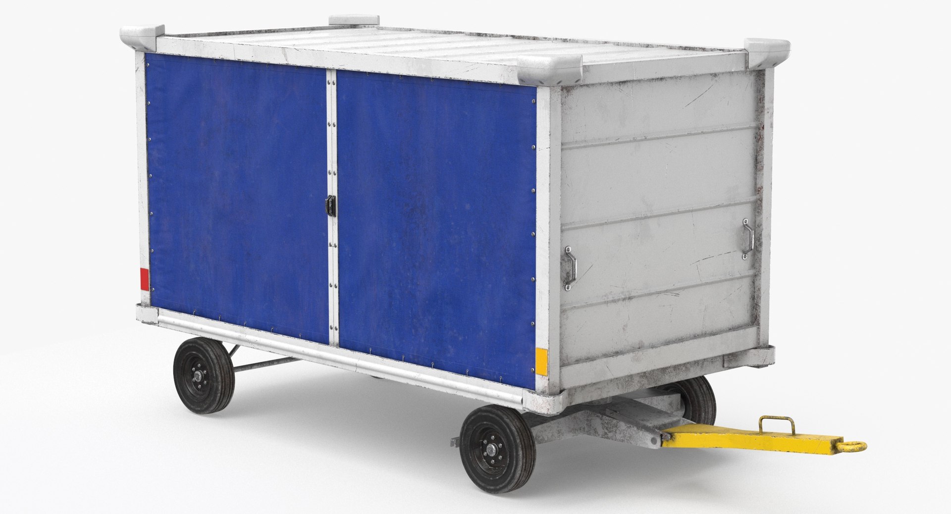 3D Airport Baggage Cart Open And Closed Curtain Arm Up And Down Model ...