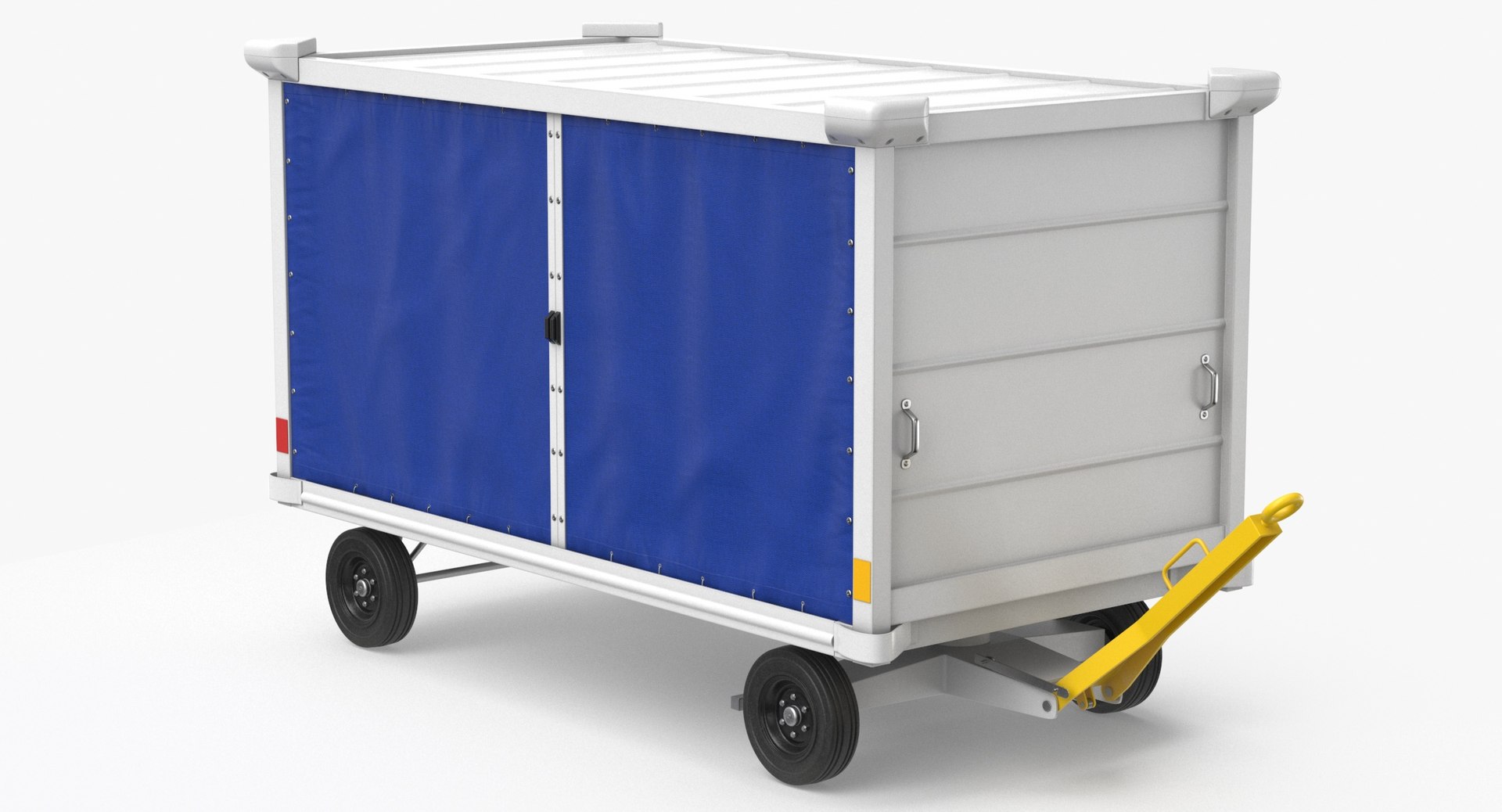 3D Airport Baggage Cart Open And Closed Curtain Arm Up And Down Model ...