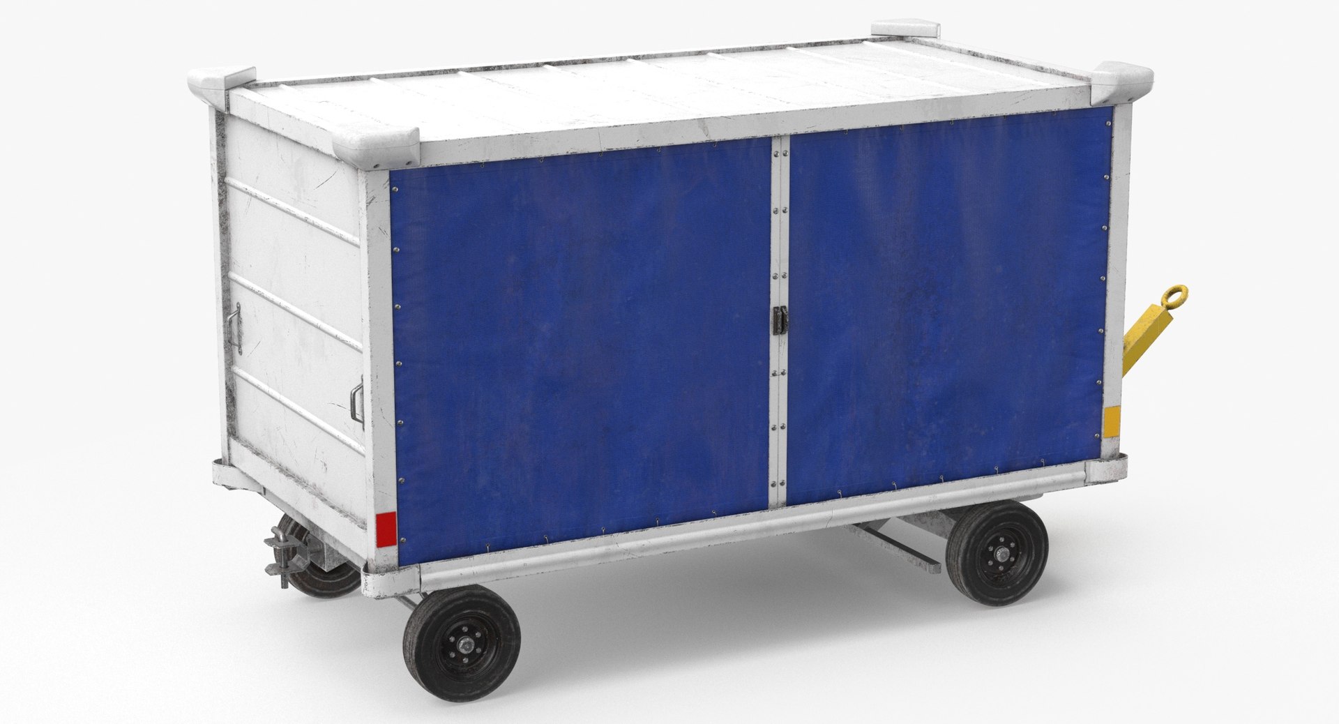 3D Airport Baggage Cart Open And Closed Curtain Arm Up And Down Model ...