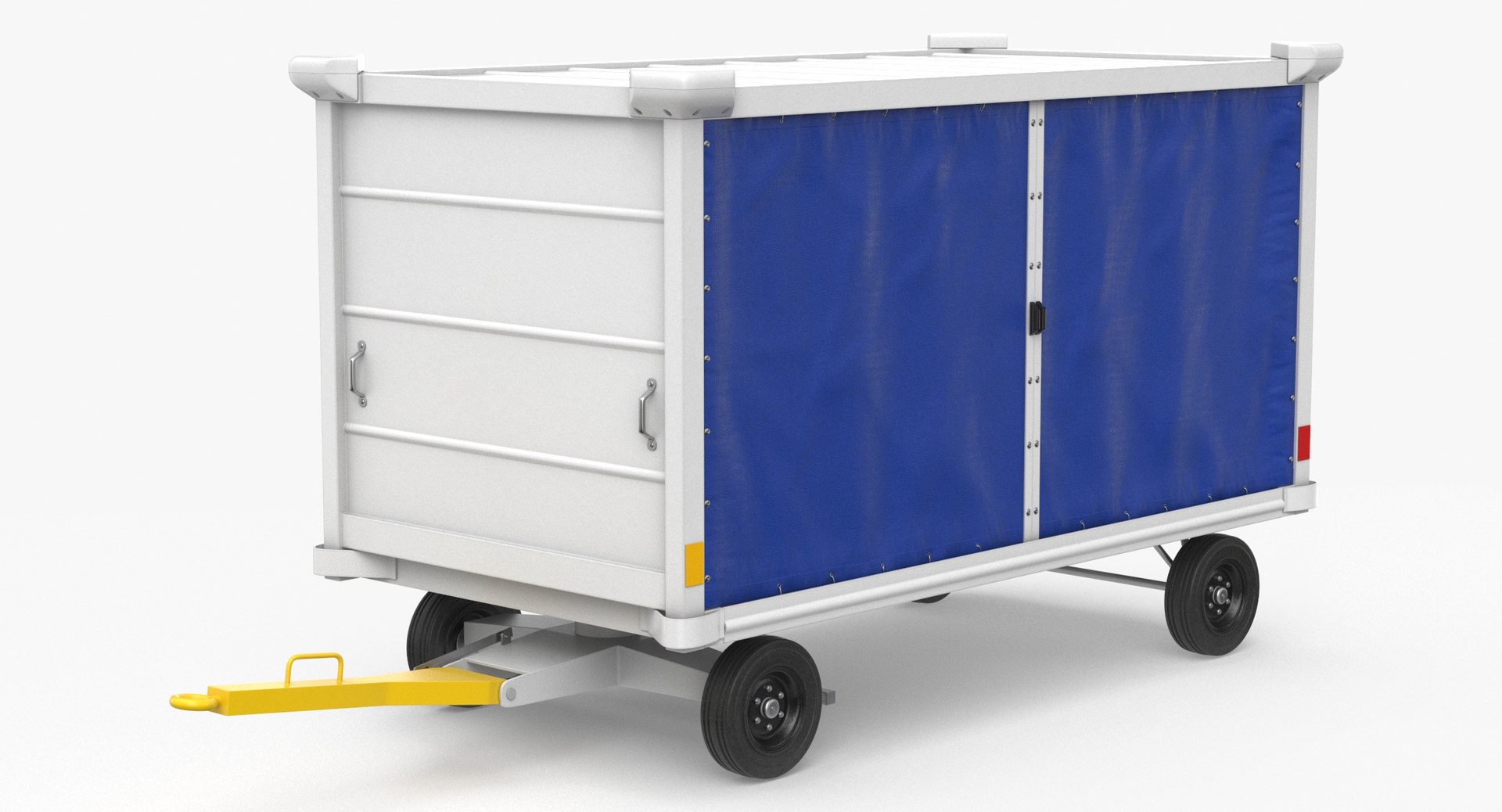 3D Airport Baggage Cart Open And Closed Curtain Arm Up And Down Model ...