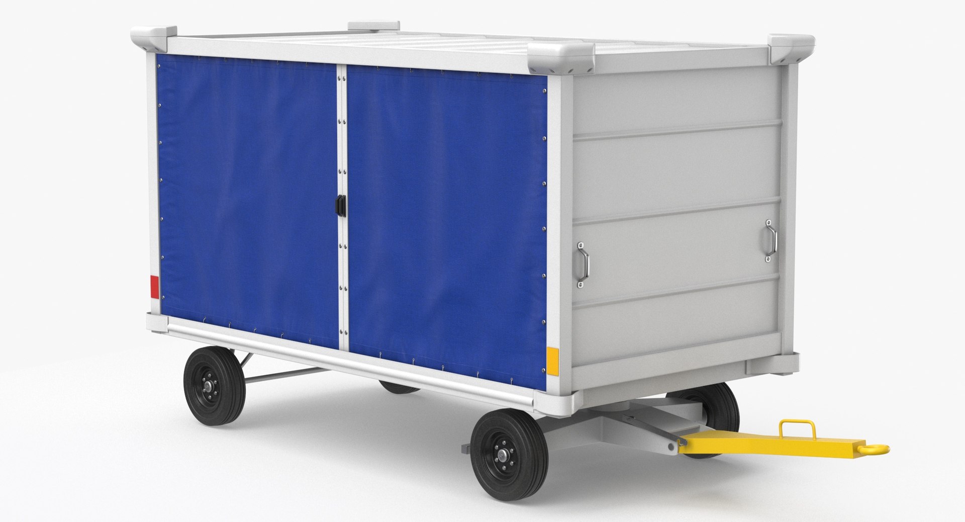 3D Airport Baggage Cart Open And Closed Curtain Arm Up And Down Model ...