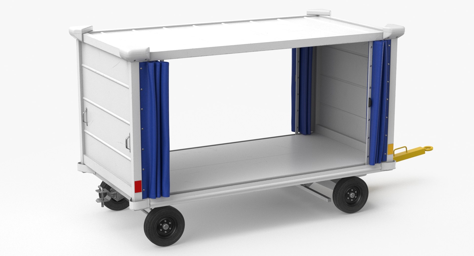 3D Airport Baggage Cart Open And Closed Curtain Arm Up And Down Model ...