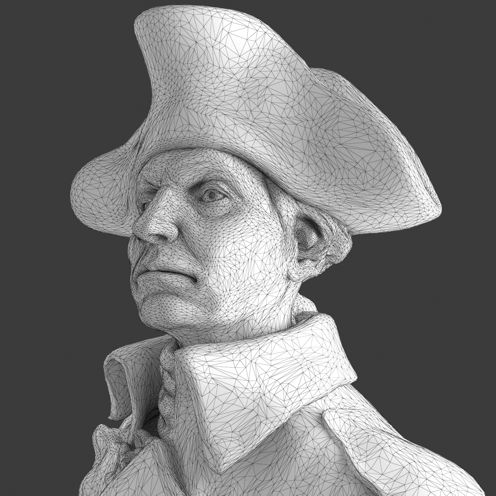 george washington bust 3d max