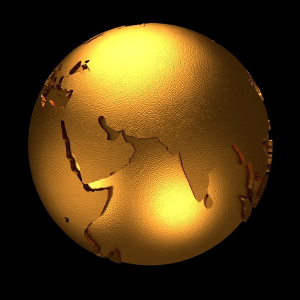 modelo 3d Mundo dorado - TurboSquid 1412294