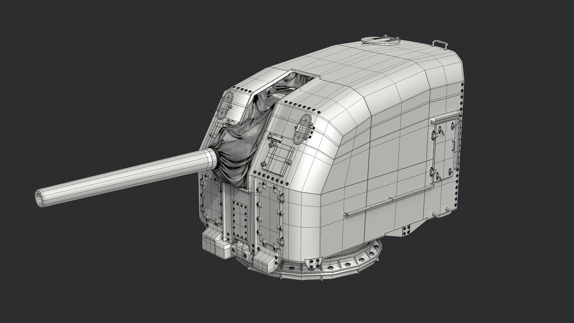 5-inch Mark 30 Enclosed Base Naval Cannon 3D Model - TurboSquid 1920234