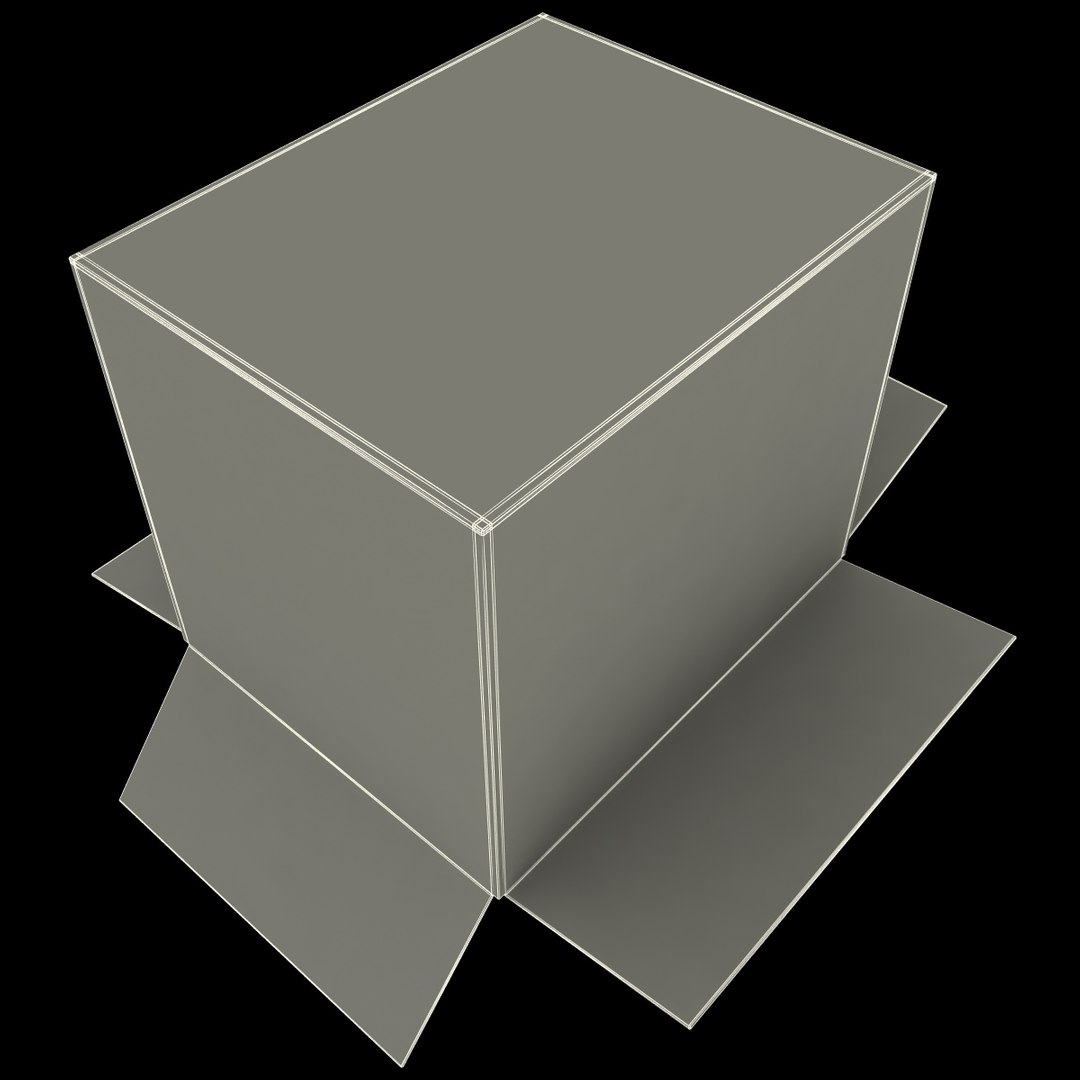 3d model open cardboard box