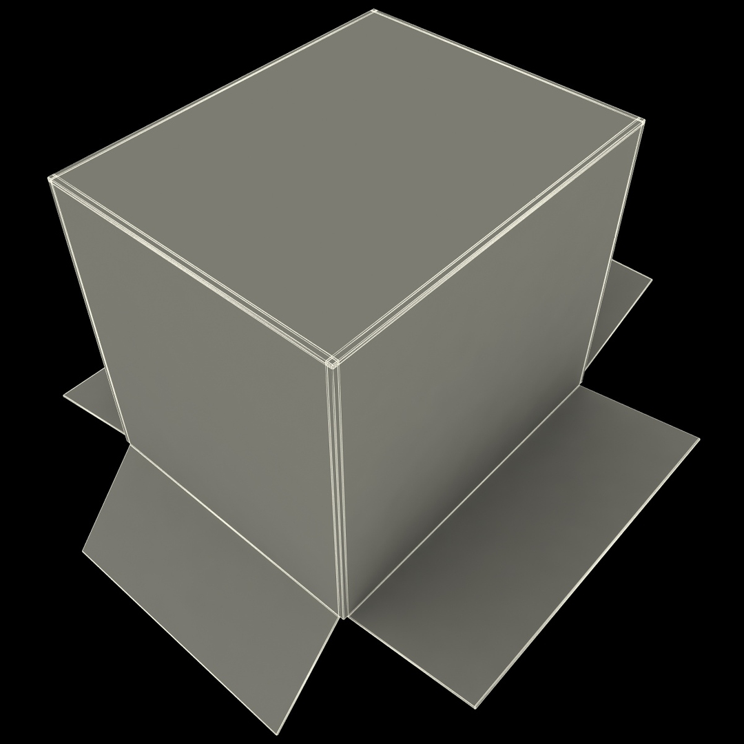 3d model open cardboard box