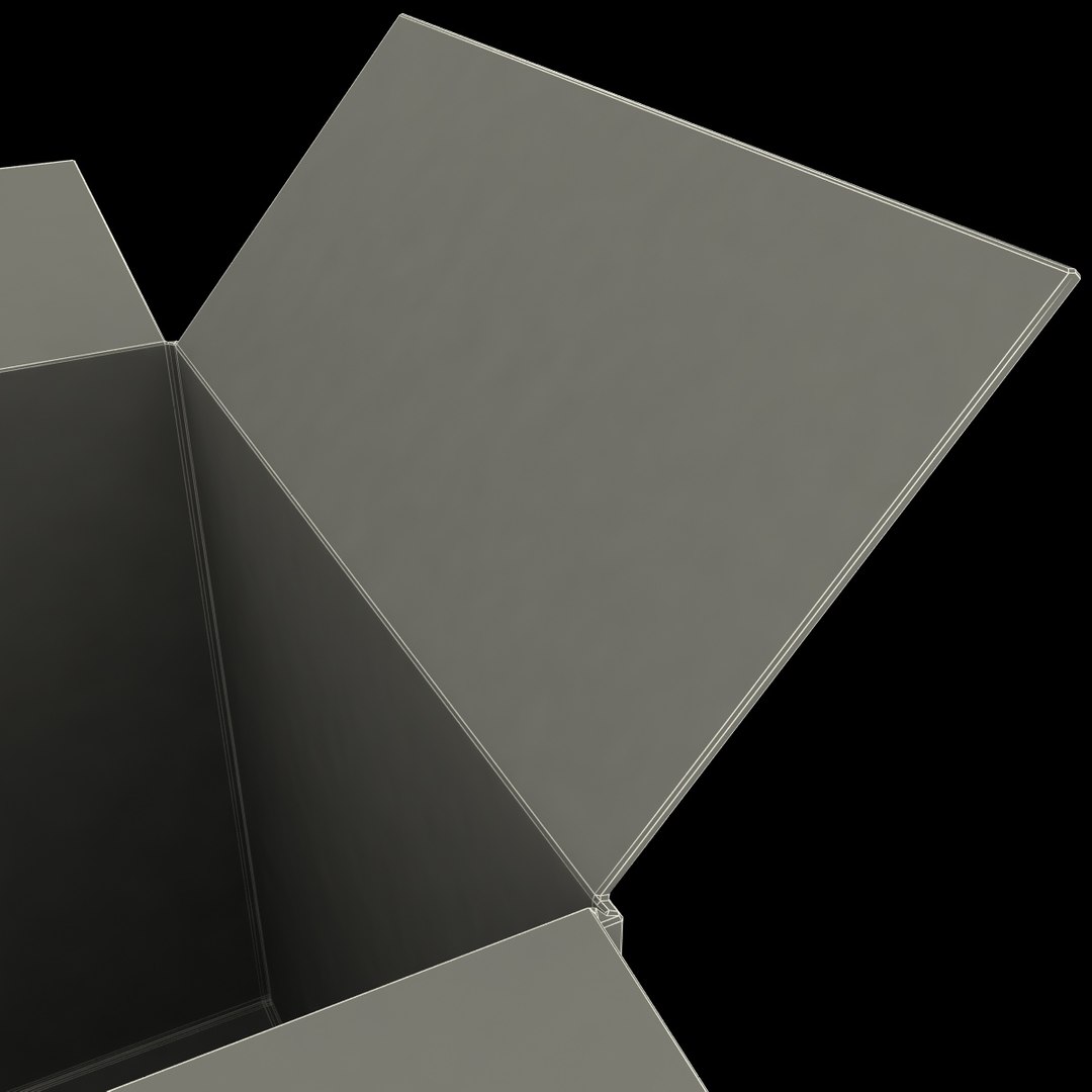 3d model open cardboard box