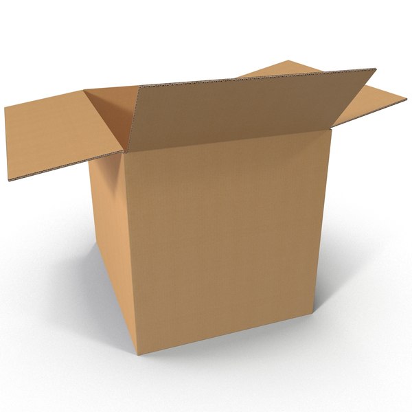 3d model open cardboard box