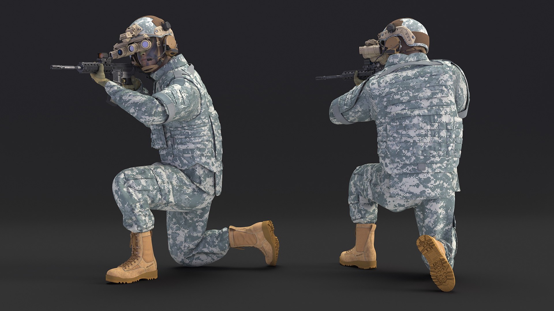 Soldier In Grey Camo With Night Vision Aiming Fur 3D Model - TurboSquid ...