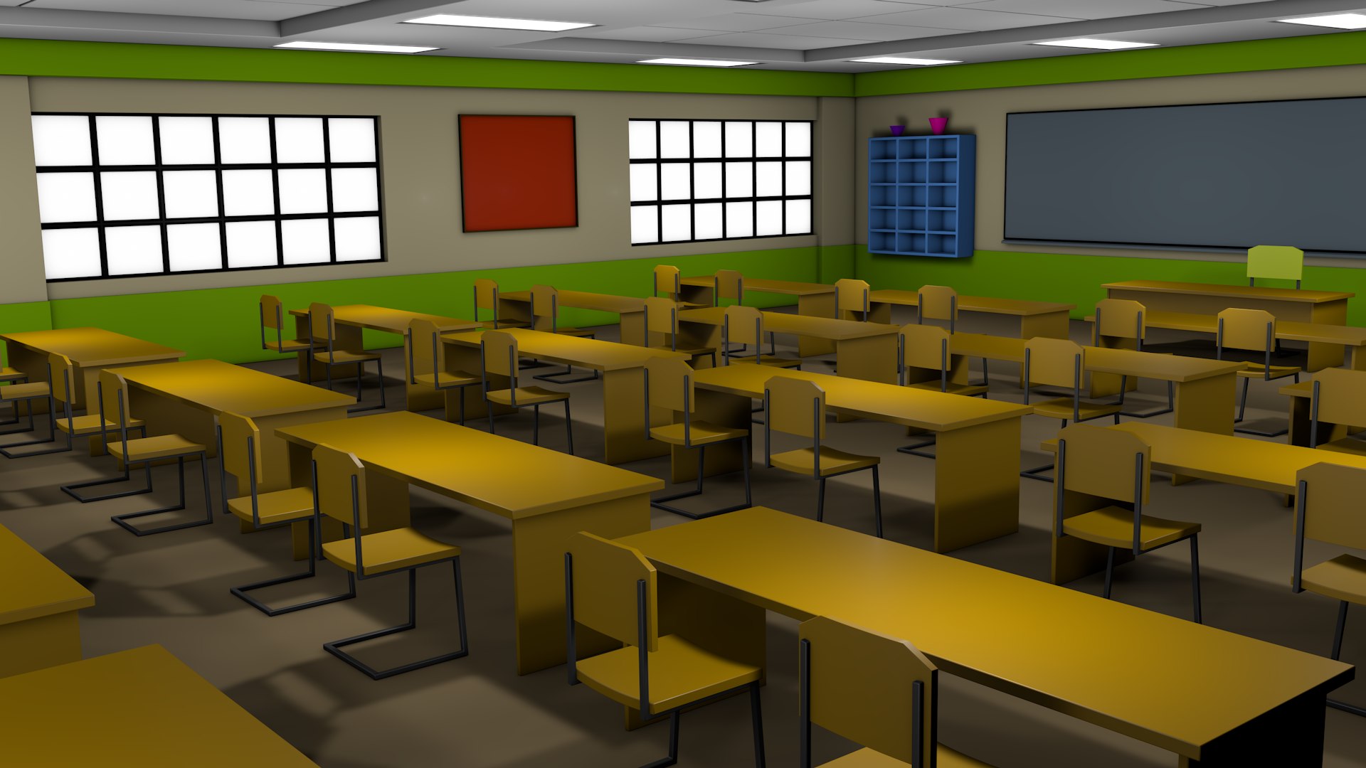 3D Classroom Model - TurboSquid 2310386