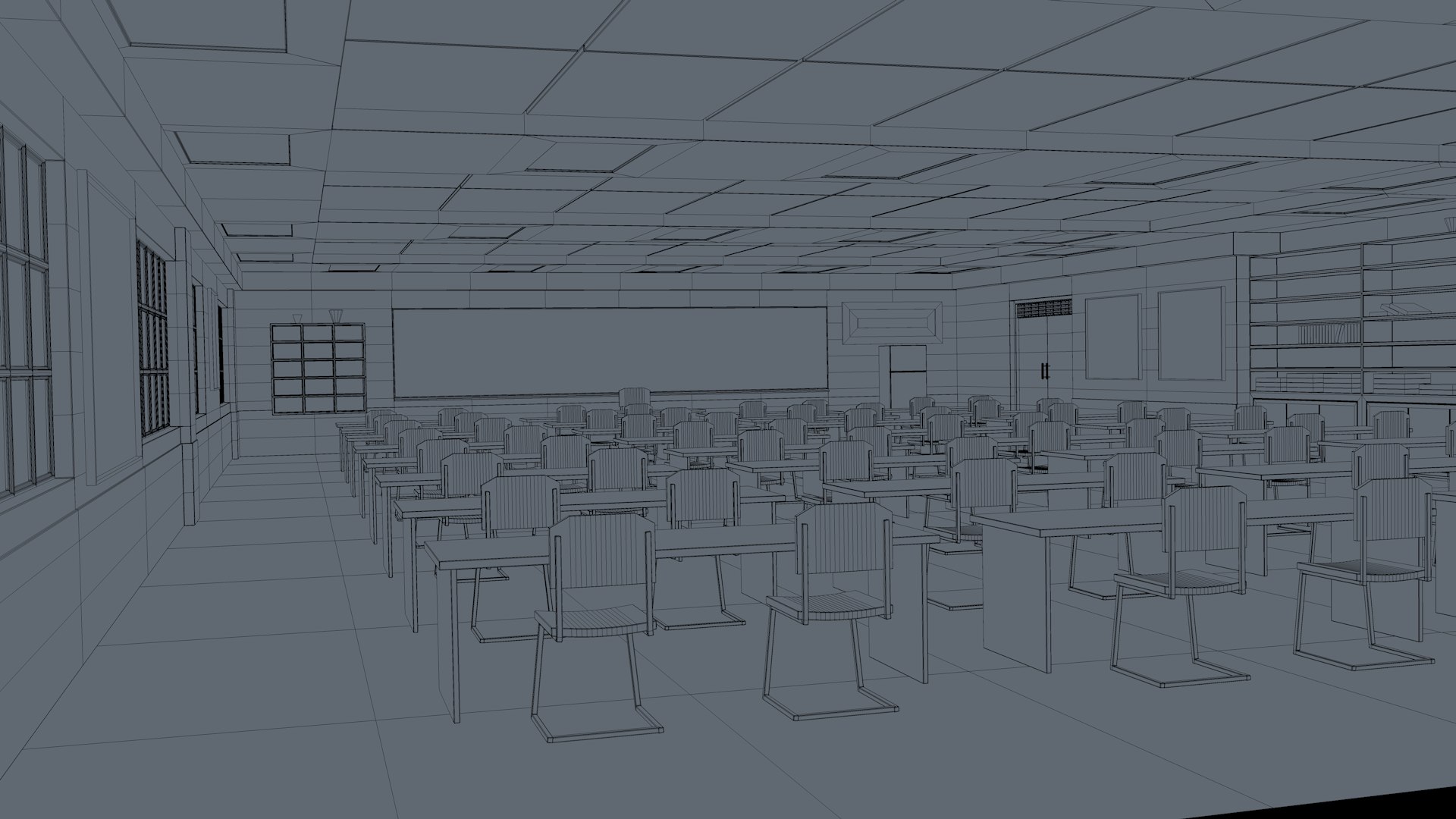 3D Classroom Model - TurboSquid 2310386