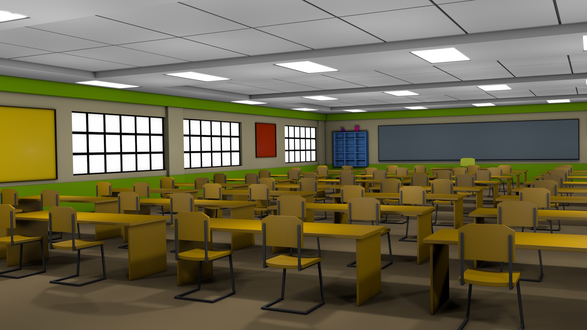 3D Classroom Model - TurboSquid 2310386