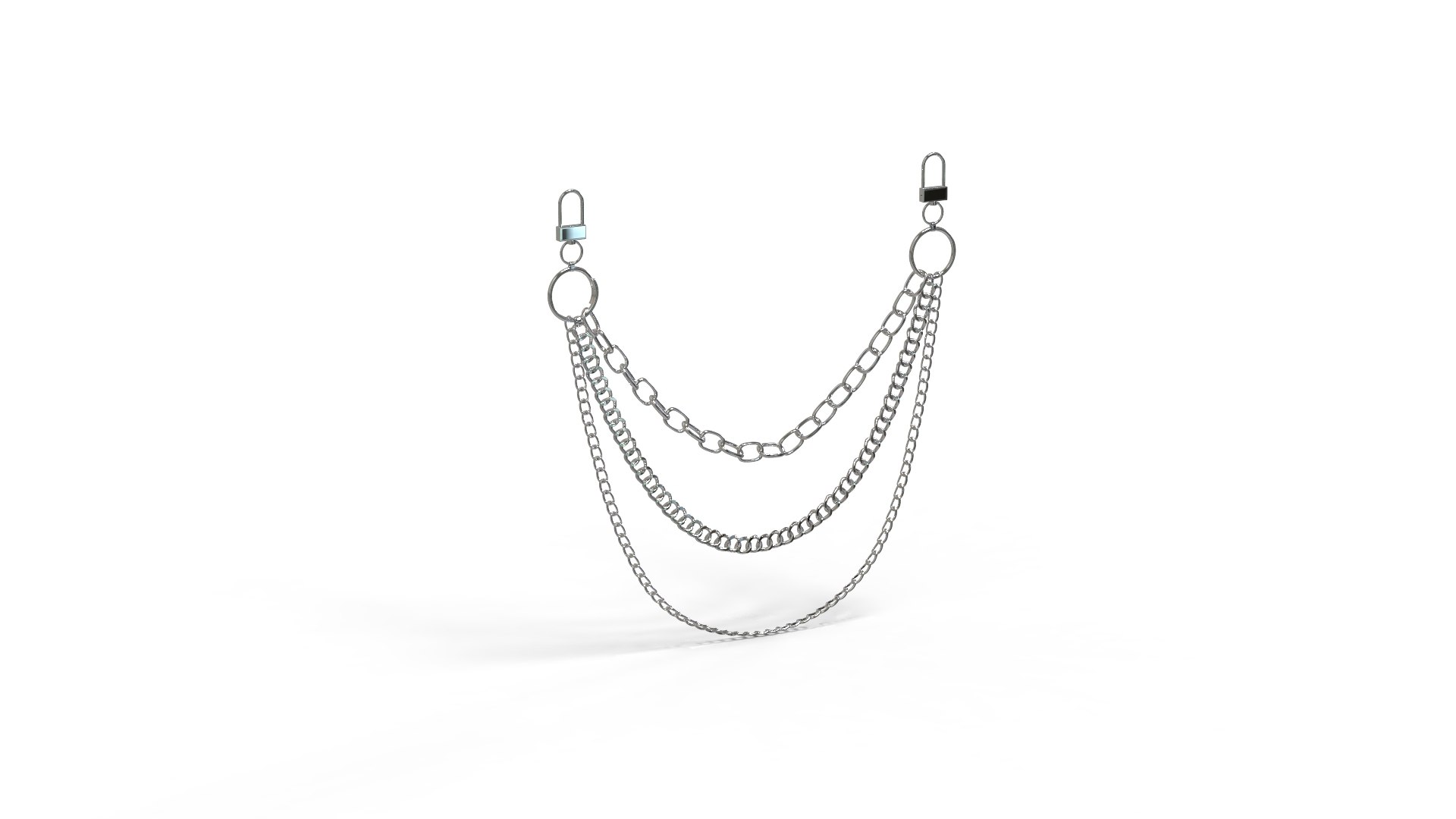 3D Vintage Retro Punk Chains - TurboSquid 1884241