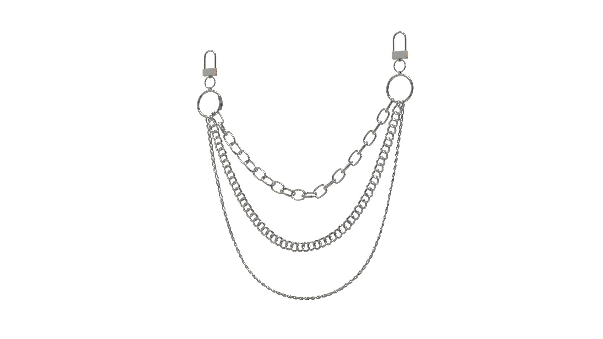 3D Vintage Retro Punk Chains - TurboSquid 1884241