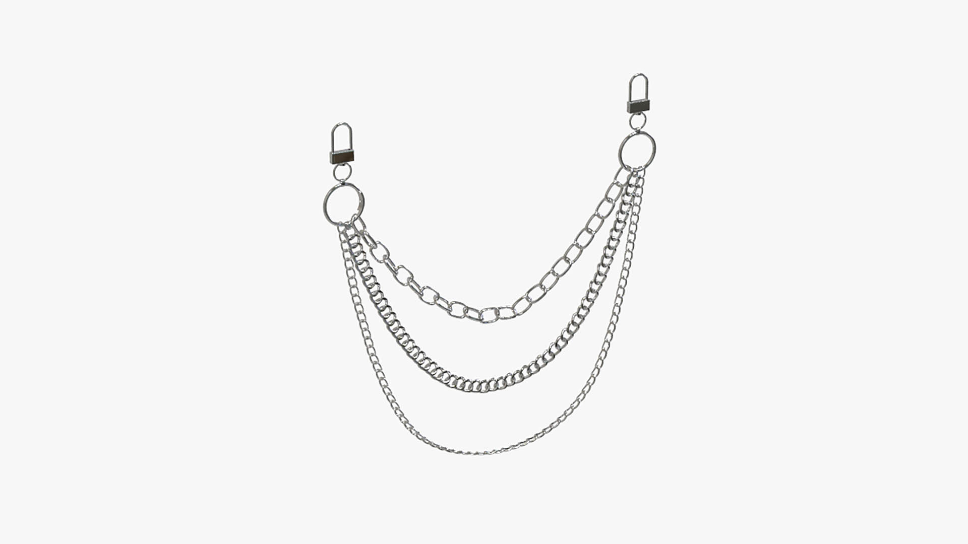 3D Vintage Retro Punk Chains - TurboSquid 1884241