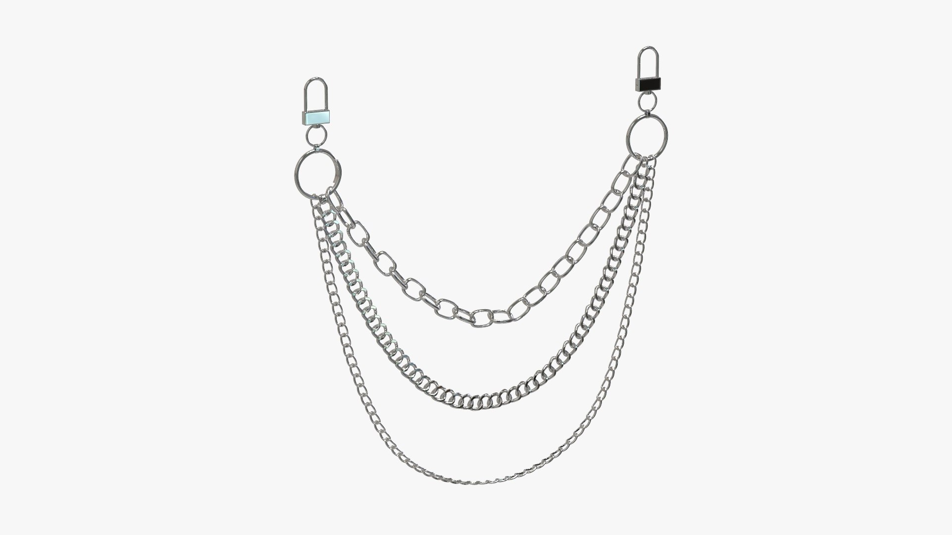 3D Vintage Retro Punk Chains - TurboSquid 1884241