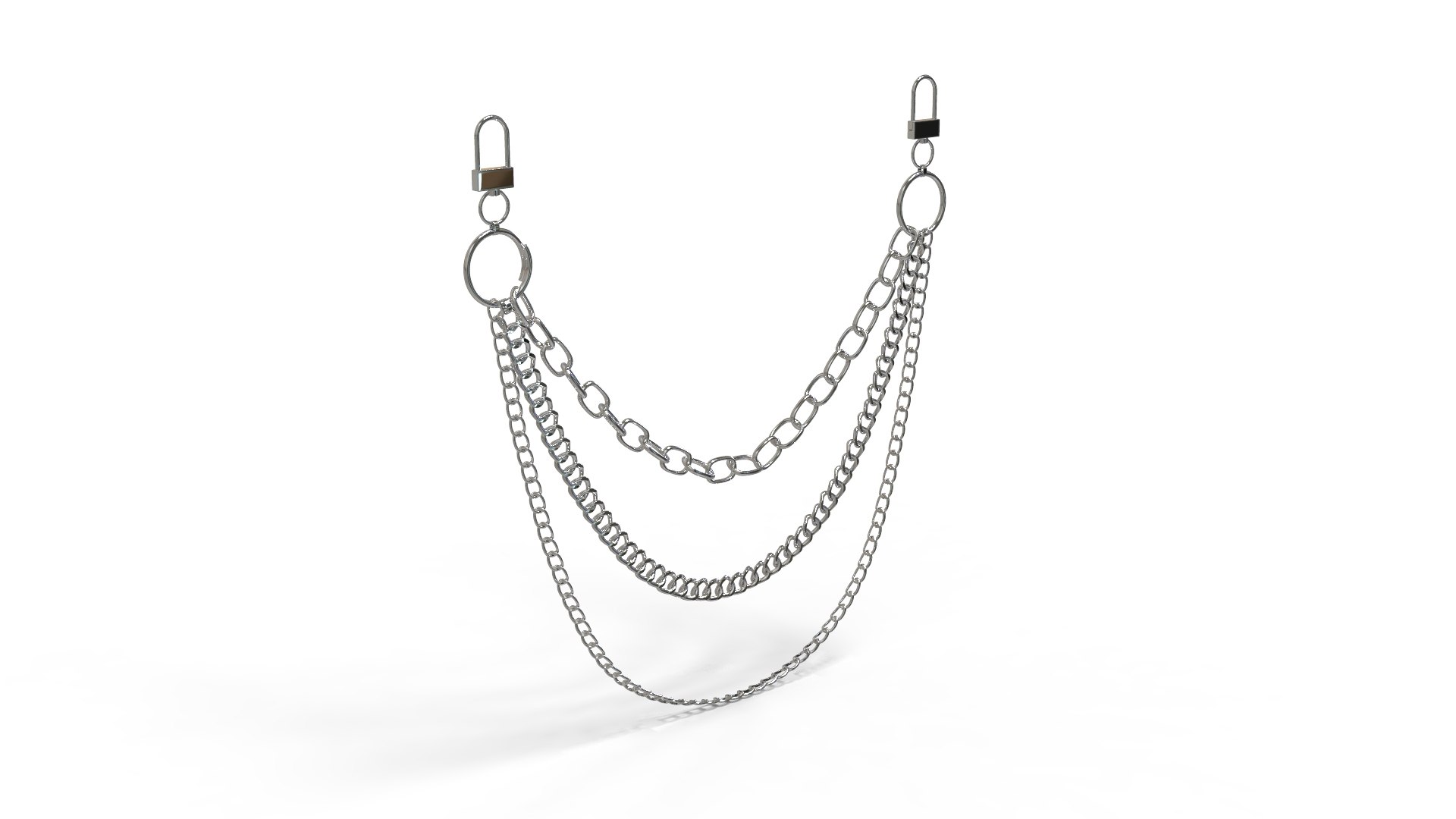 3D Vintage Retro Punk Chains - TurboSquid 1884241