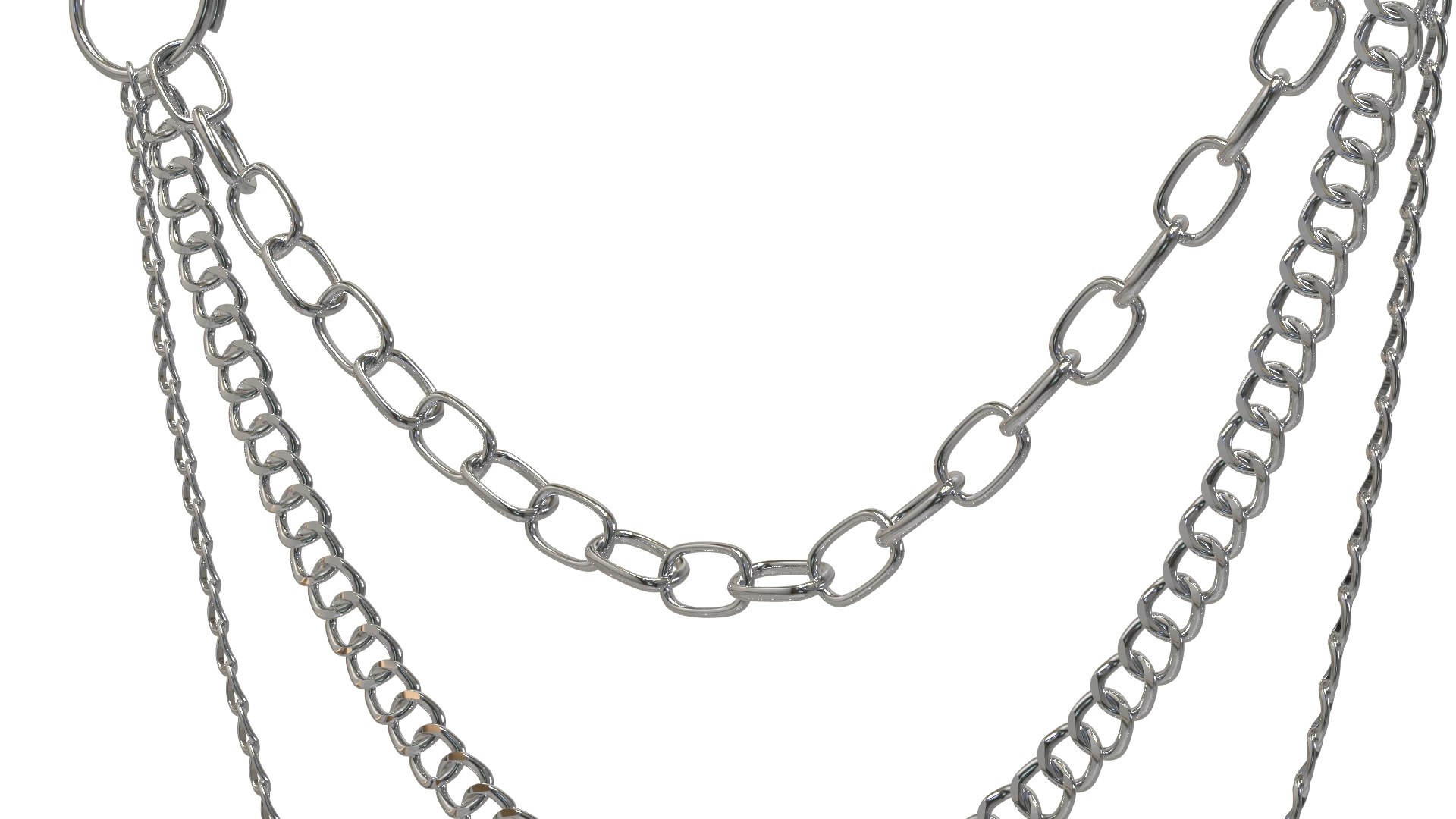 3D Vintage Retro Punk Chains - TurboSquid 1884241